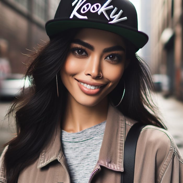 Confident Urban Fashionista in 'Kooky' Snapback | AI Art Generator ...