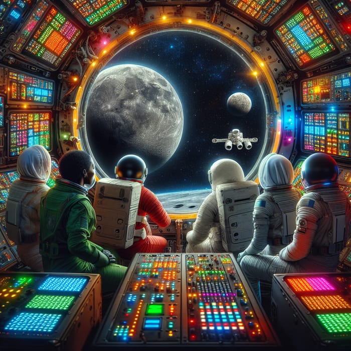 Astronauts Reaching the Moon | Space Exploration Mission | AI Art ...