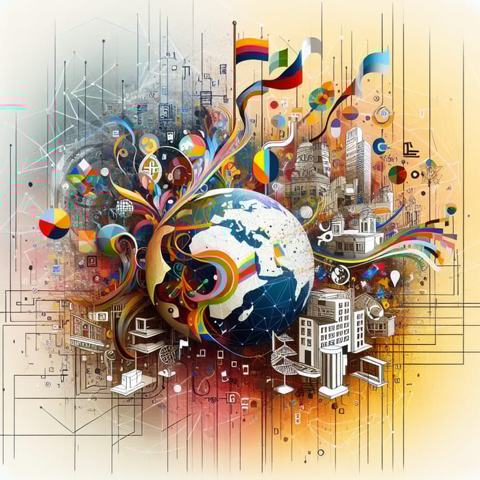 Global Reach and Vibrancy | Dynamic Modern Aesthetic | AI Art Generator ...