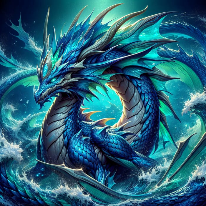 Aquadracone - Majestic Oceanic Dragon | AI Art Generator | Easy-Peasy.AI