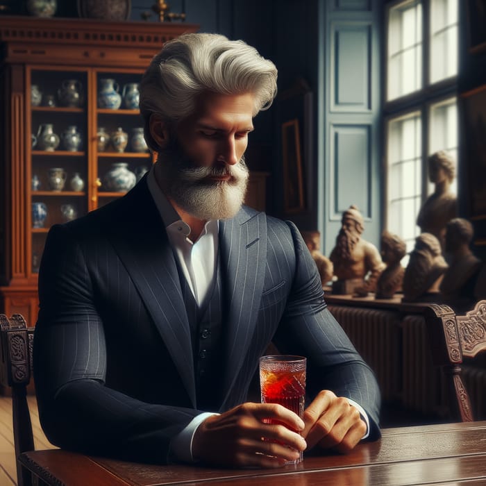Boris Yeltsin Sipping Vodka Martini | AI Art Generator | Easy-Peasy.AI