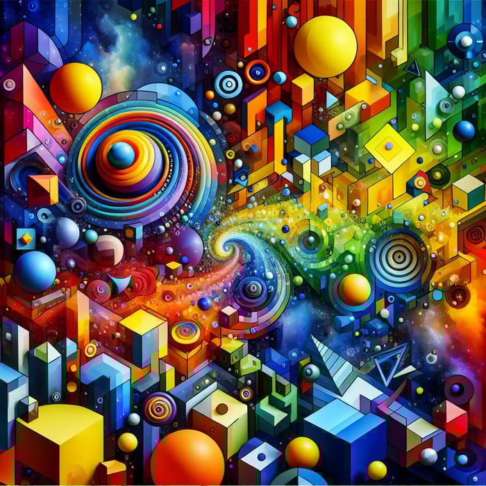 Vibrant Abstract Geometric Shapes: Kaleidoscope of Colors | AI Art ...