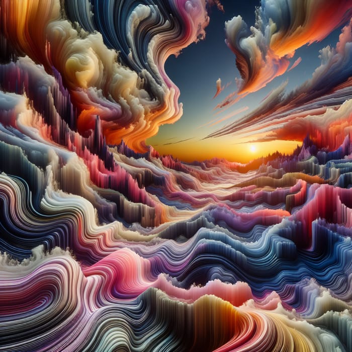 Abstract Nature Scenery at Dusk | AI Art Generator | Easy-Peasy.AI