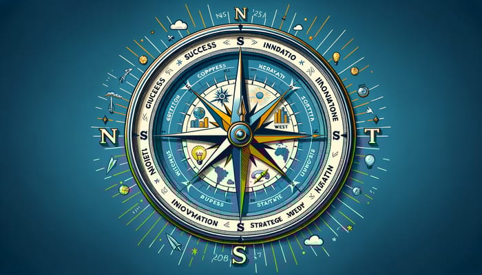 Business Success Compass | Growth, Innovation, Strategy Points | AI Art ...