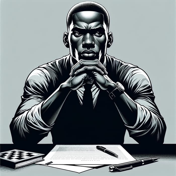 Powerful Mindset: Black Man With Determination | AI Art Generator ...