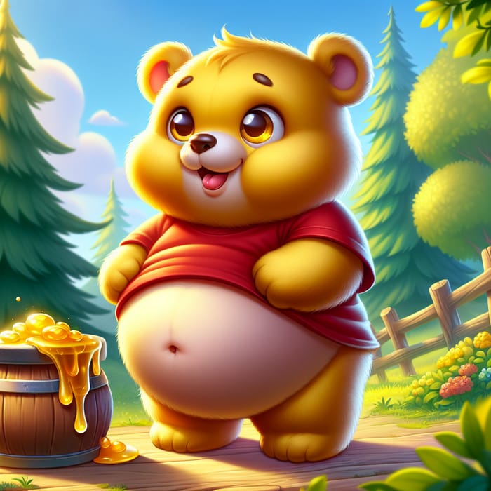 Winnie Pooh: The Charming Honey Bear | AI Art Generator | Easy-Peasy.AI
