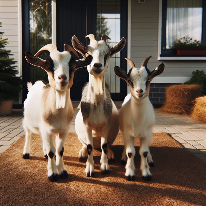 Home Yard Goats: A Charming Trio in Your Backyard | AI Art Generator ...