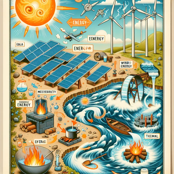 Simple Energy Conversion Explained Poster | AI Art Generator | Easy ...