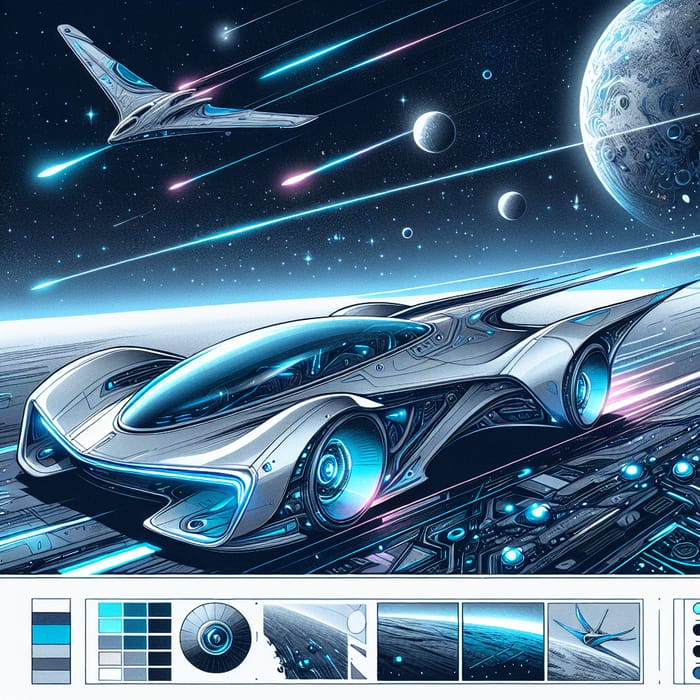 Futuristic Space Car | Explore High-Tech Silver Vehicle Concepts | AI ...