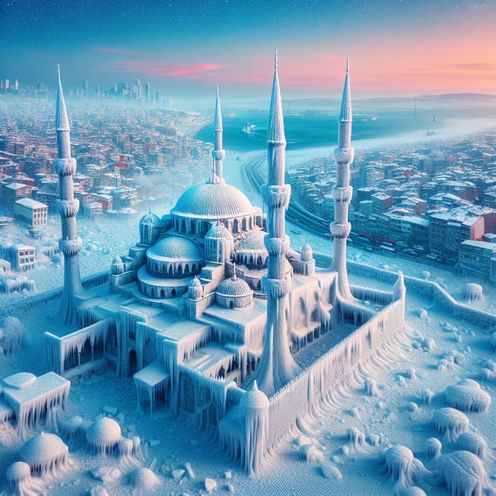 Istanbul in Ice Age: The Blue Mosque Unveiled | AI Art Generator | Easy ...