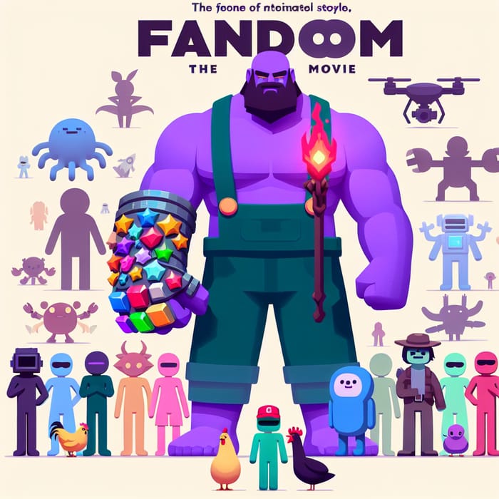 Epic Fandom Movie Poster: Thanos vs. Popular Characters | AI Art Generator | Easy-Peasy.AI