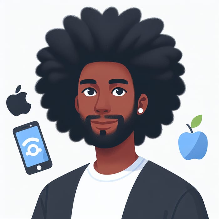 MDAU - Technology Enthusiast with Afro Hairstyle | AI Art Generator ...