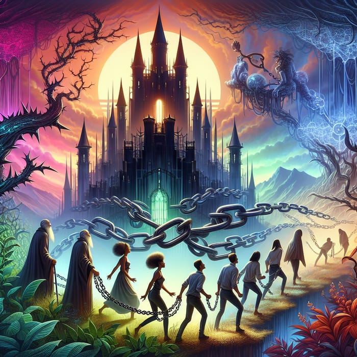Fantasy Art: Captivating Illustration of Bound People in Castle of Fear ...