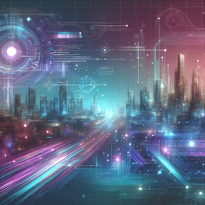 Neon Cityscape Business Card Background | AI Art Generator | Easy-Peasy.AI