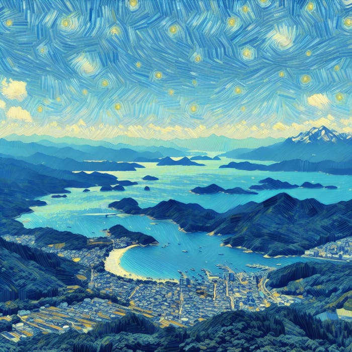 Optimistic View: Van Gogh's Japan-like Landscape | AI Art Generator ...