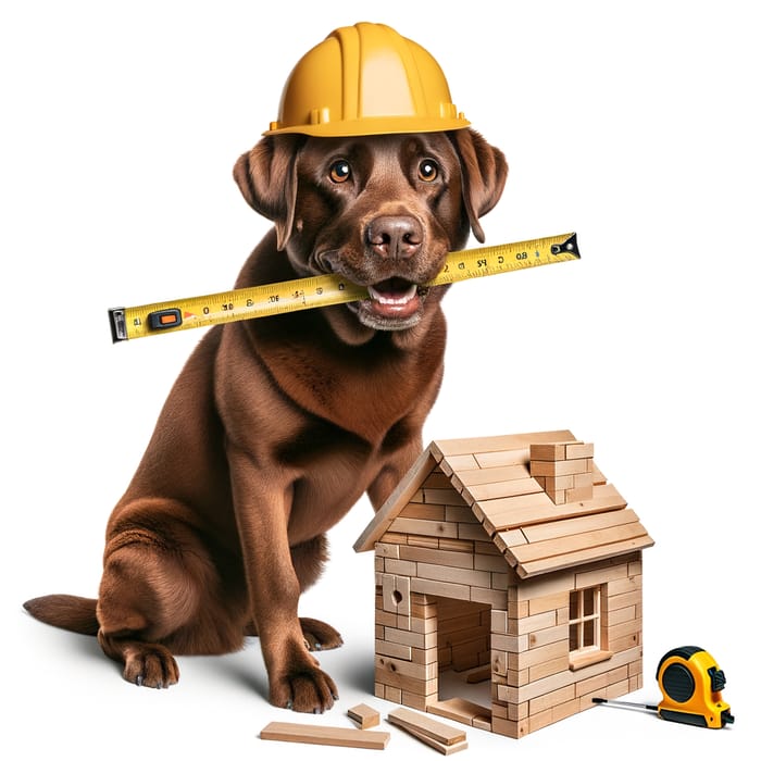 Cute Brown Labrador Building Tiny Wooden House | AI Art Generator ...