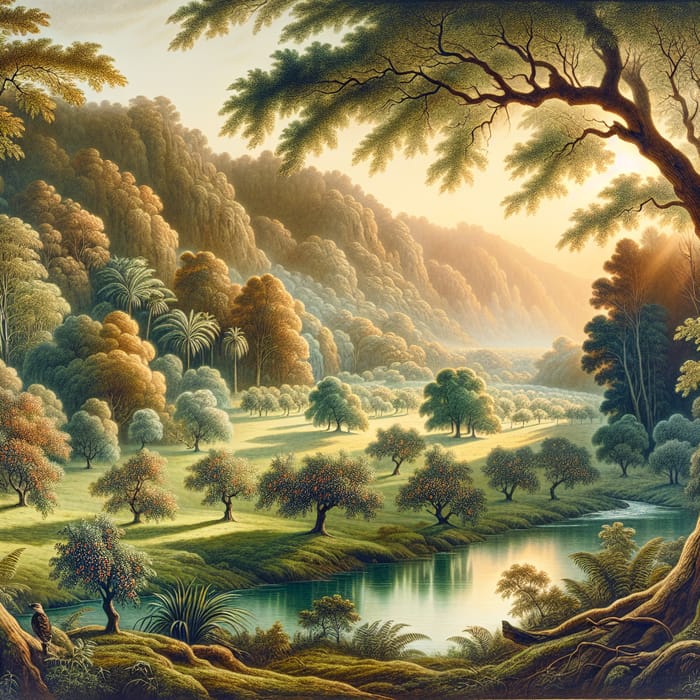 Orakau Peach Grove: Serene Beauty of Te Awamutu, New Zealand | AI Art ...