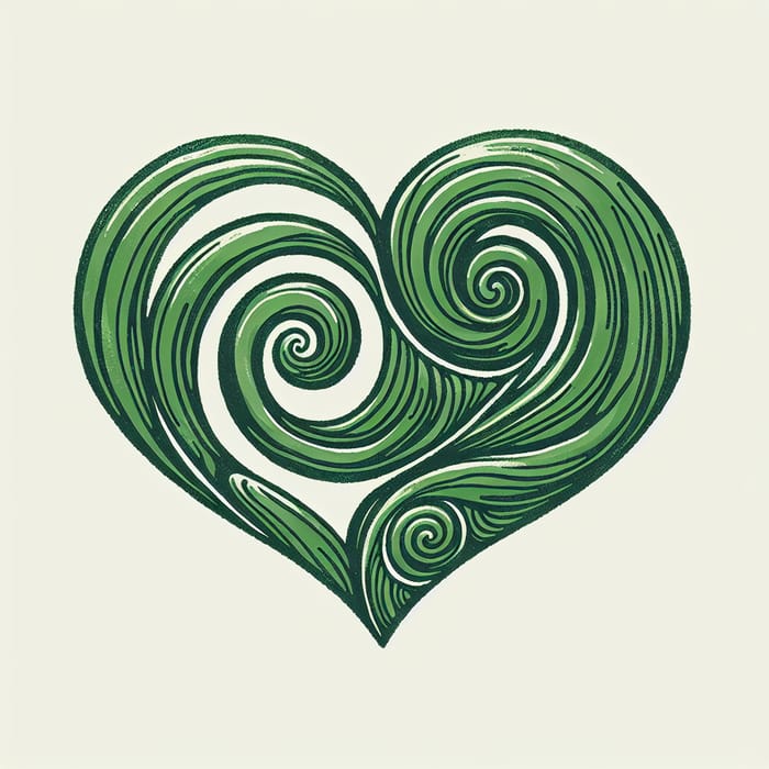 Jade Koru Heart Design: Intricate Art & Patterns | AI Art Generator ...