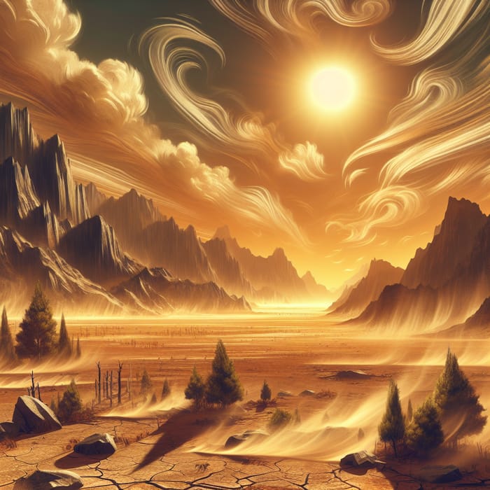 Dry Wind Across Sunny Wasteland Scene | AI Art Generator | Easy-Peasy.AI