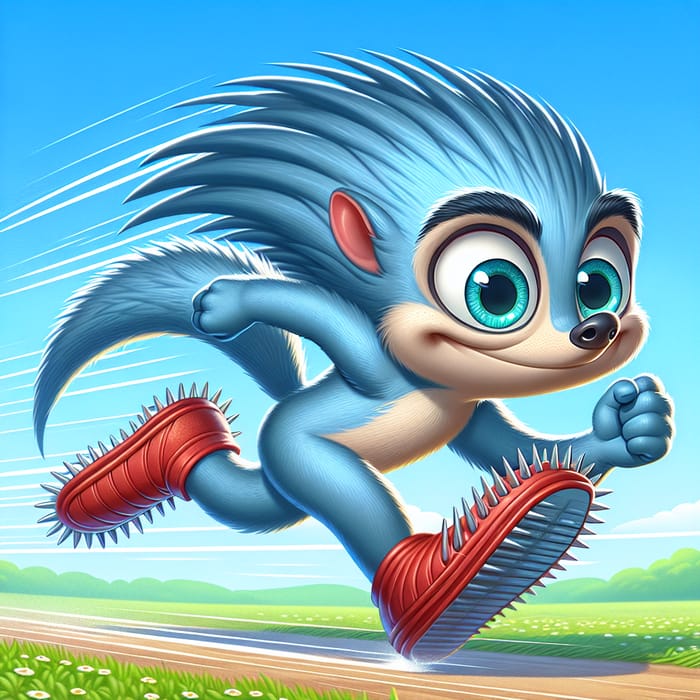 Fast Blue Anthro Creature | Lush Green Meadows | AI Art Generator ...