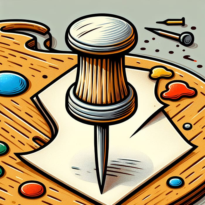 Paintbrush Pushpin Illustration with Palette Art Design | AI Art ...