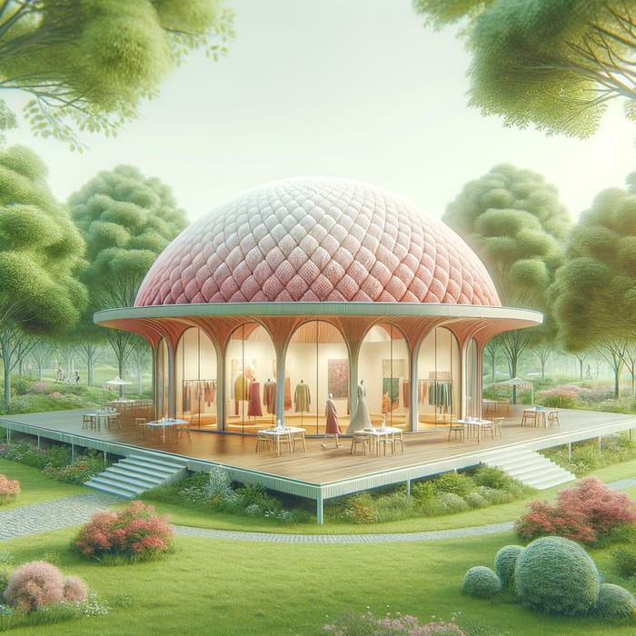 Tranquil Knitwear & Textile Pavilion with Unique Design | AI Art ...