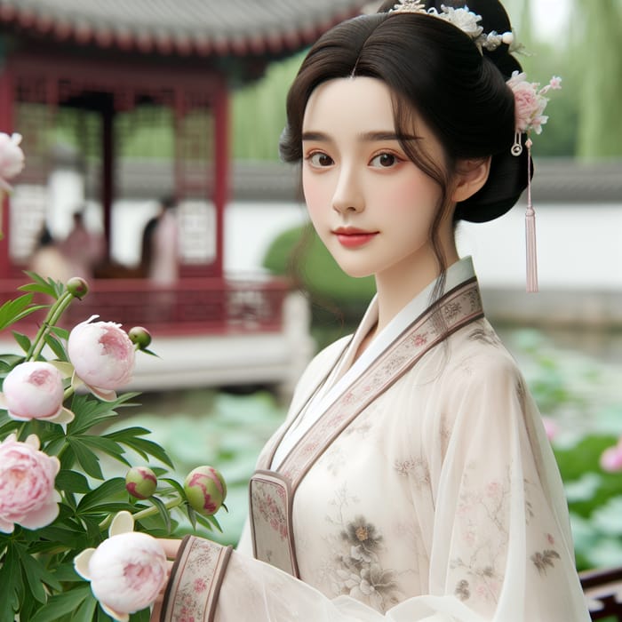 Chinese Beauty in Traditional Hanfu Dress | AI Art Generator | Easy ...