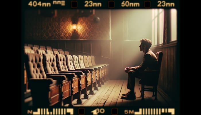 Intimate 1920s Movie Theatre Scene with Film Noir Aesthetic | AI Art ...