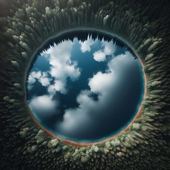 Perfectly Round Lake in a Dense Forest | AI Art Generator | Easy-Peasy.AI