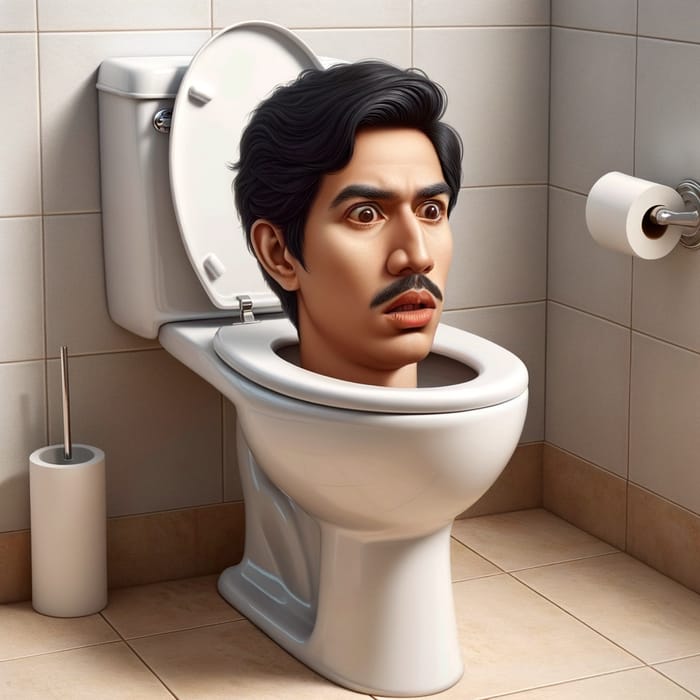 Surreal Toilet Art: Head Inside Toilet | AI Art Generator | Easy-Peasy.AI
