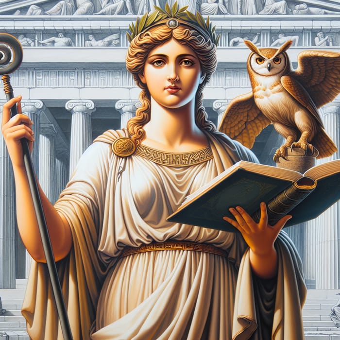 Athena Goddess with Book - Wisdom and Insight | AI Art Generator | Easy ...