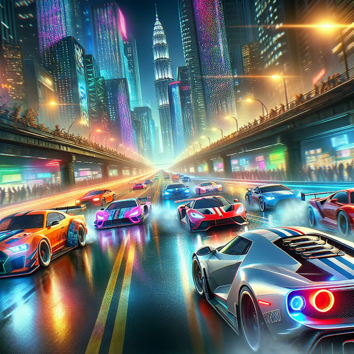 High-Speed Street Racing in Urban Paradise | AI Art Generator | Easy ...