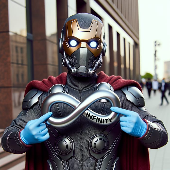 Masked Mascot: Embracing Infinity Symbol | AI Art Generator | Easy-Peasy.AI