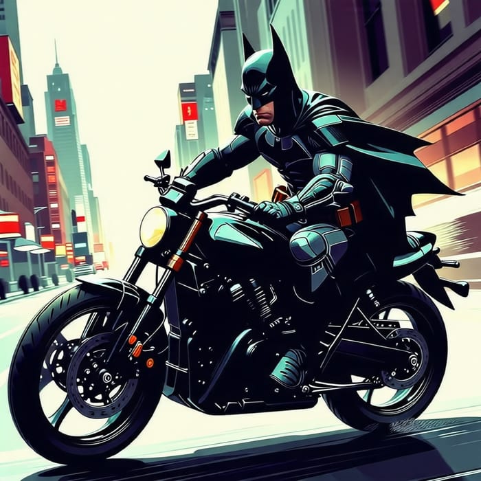 Batman Riding Motorcycle | City Road Adventure | AI Art Generator ...