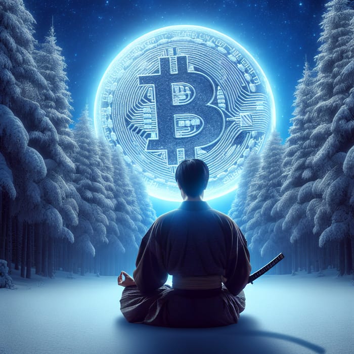 Samurai Meditation in a Winter Midnight Forest | AI Art Generator ...