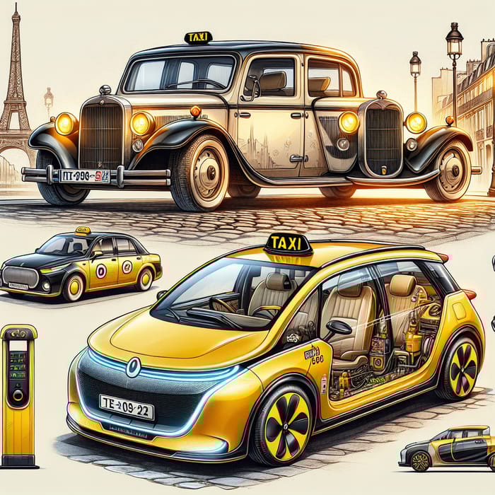 Compare Paris Taxi Styles: Modern, Classic, and Electric | AI Art ...