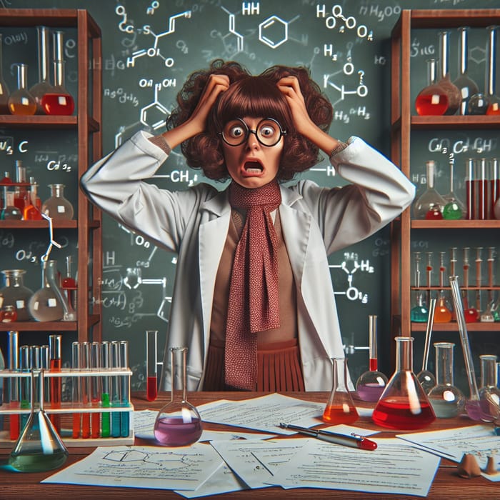 Wacky Scientist Struggles with Chemistry Concepts | AI Art Generator ...