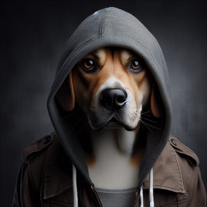Realistic Dog Hood | Dark Background Photo | AI Art Generator | Easy ...