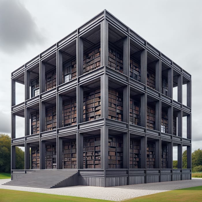 Schiller Literature Museum in Marbach Park with Dark Gray Wood Slabs ...