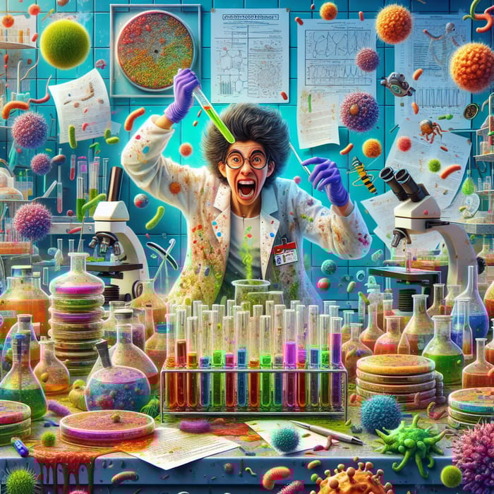 Eccentric Scientist's Wild Microbiology Experiments | AI Art Generator ...