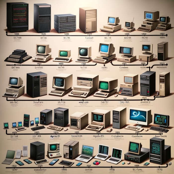 A Timeline of Computer System Evolution | AI Art Generator | Easy-Peasy.AI