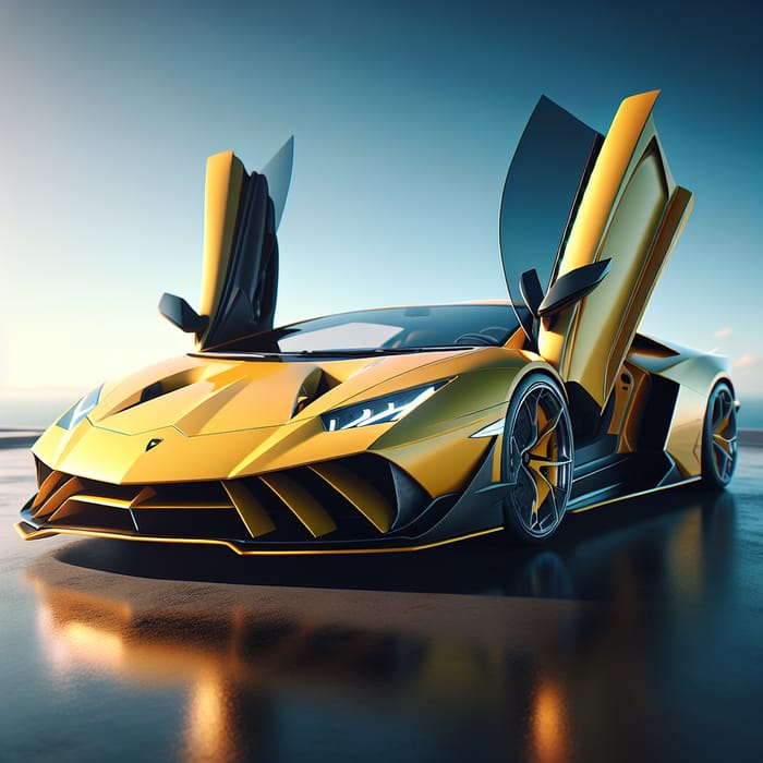 Sleek Lamborghini Style Sports Car | High-Performance Luxury Design ...