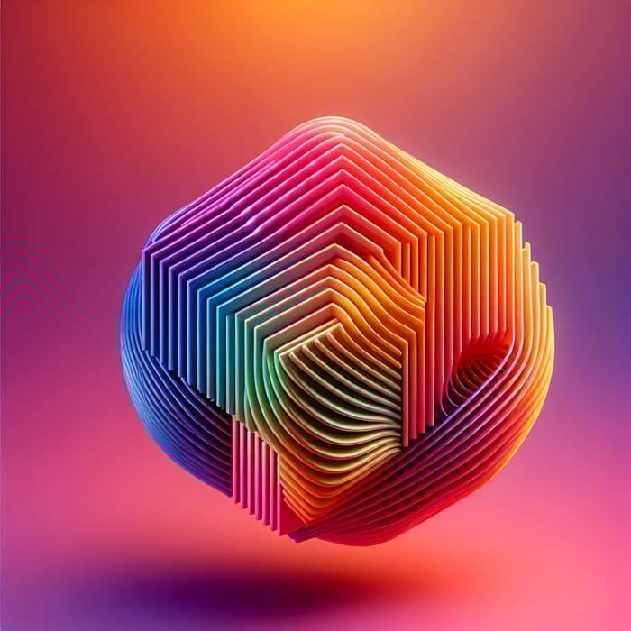 Vibrant 3D Shape on Gradient Background - Explore the Dimension | AI ...