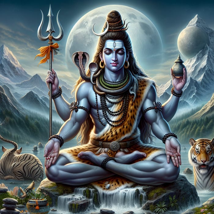 Lord Shiva: Iconic Hindu Deity in Meditative Pose | AI Art Generator ...