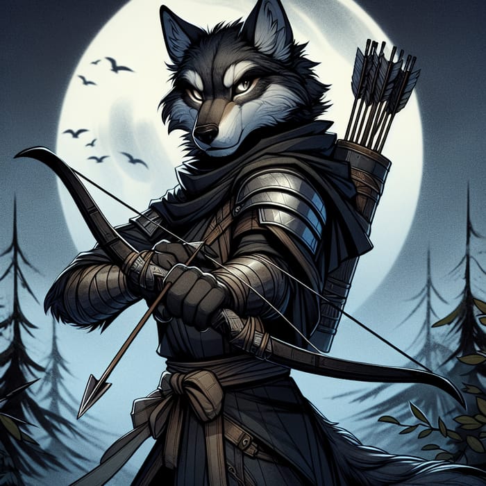 Wolf Ninja Archer: A Stealthy Fantasy Character | AI Art Generator ...