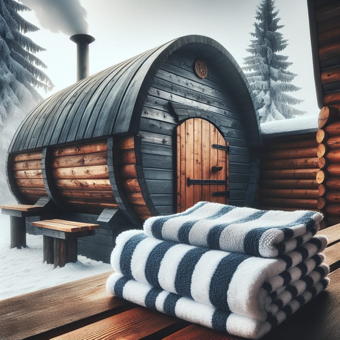 Russian Banya Barrel - Ultimate Winter Experience | AI Art Generator ...