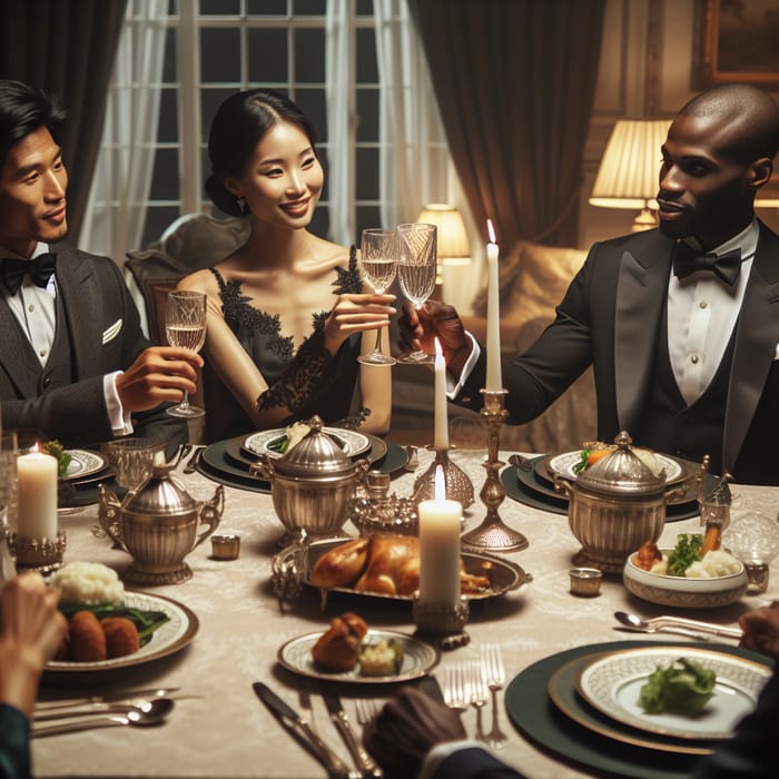 Elegant Dinner Toast: A Celebration of Diversity | AI Art Generator ...