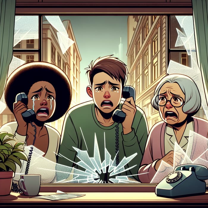 Emotional Animation of Three Individuals in Distress | AI Art Generator ...