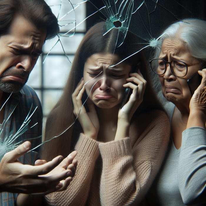Emotional Scenes: Window Shattering Impact | AI Art Generator | Easy ...