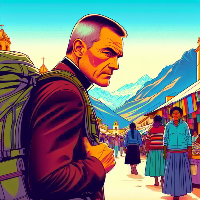 Fortitude of a Priest in Vibrant Bolivia | AI Art Generator | Easy-Peasy.AI
